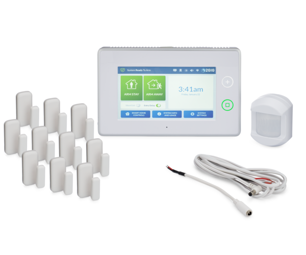 2GIG GC3PK10 - Base Kit GC3 Security System, w/ 10 Door/Window Sensors, 1 Motion Sensor, 1 8 ...